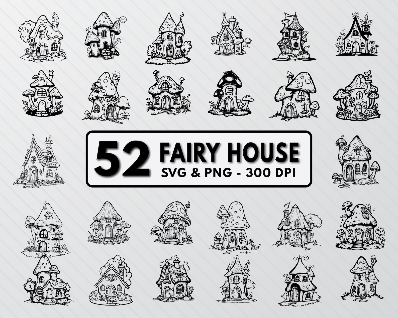 Fairy House Svg Bundle, Fairy House Silhouette, Fairy Tale House ...