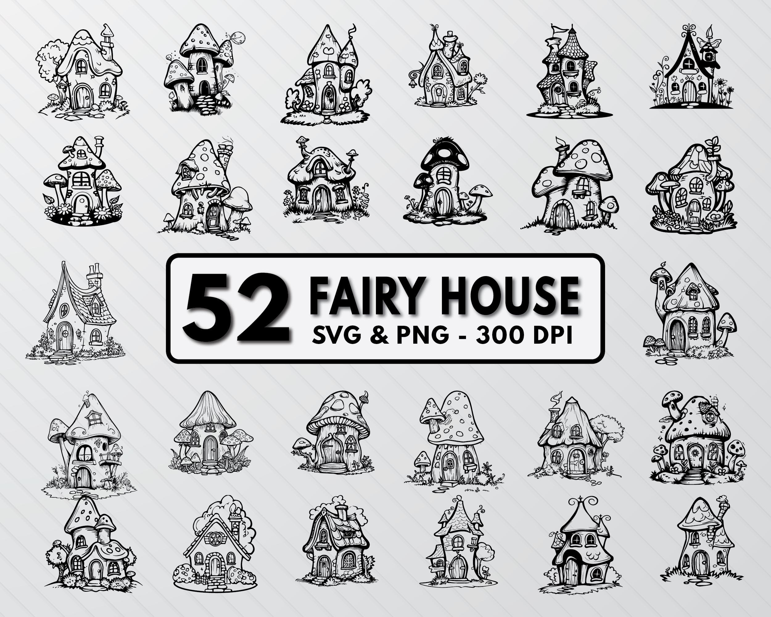Fairy House Svg Bundle, Fairy House Silhouette, Fairy Tale House ...