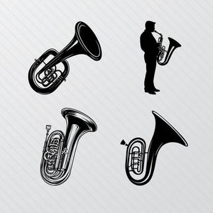 Sousaphone Silhouette Svg Bundle, Tuba Silhouette Cut Files, Tuba ...