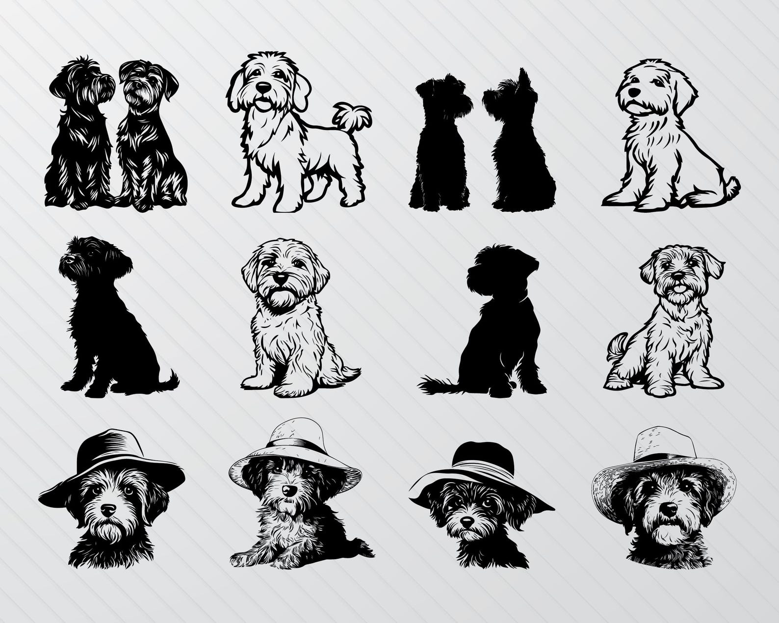 Schnoodle Dog Svg, Schnoodle Silhouette Svg, Dogs Clipart, Schnoodle ...