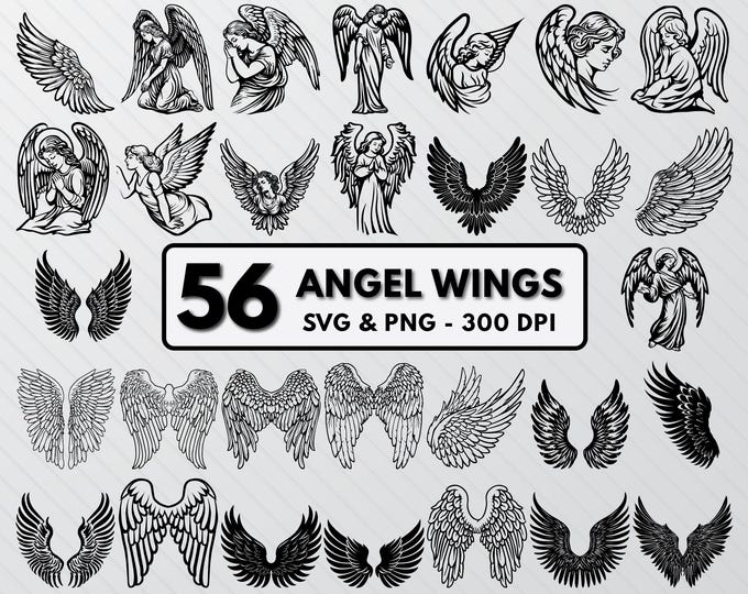 Wings Font SVG Angel Font SVG Flying SVG Font for Cricut Font Svg Wing ...