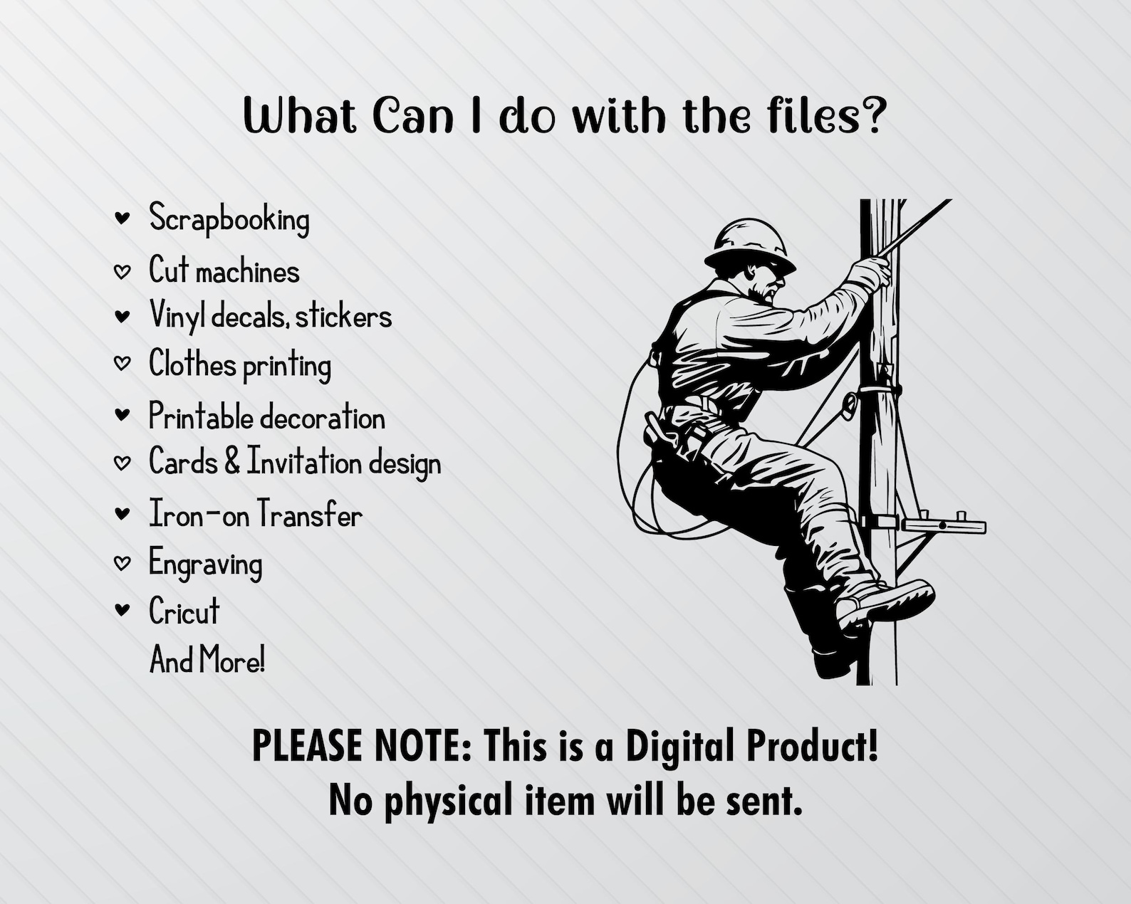 Lineman Silhouette SVG: Electrician Outlines, Decals (PNG, Vector) - Etsy