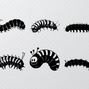 Caterpillar Svg Bundle, Caterpillar Silhouette, Spring Caterpillar ...