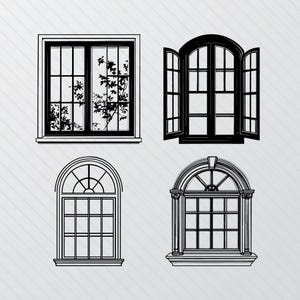Window SVG Cut Files: Silhouette Clipart, Vector Art (PNG) - Etsy