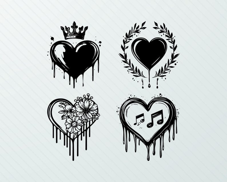 Dripping Heart Svg Png, Dripping Heart Clipart, Dripping Heart ...