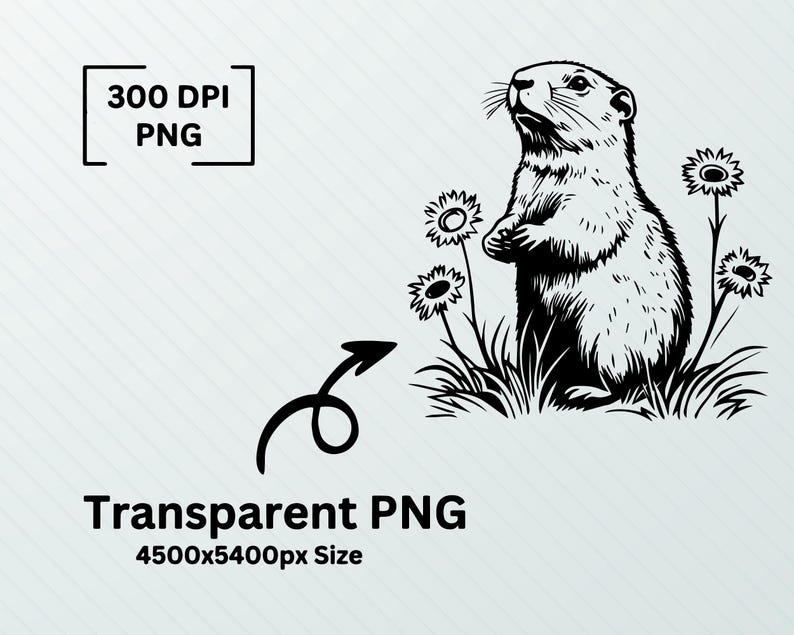 Groundhog SVG PNG Clipart: Vector Cut File Designs - Etsy
