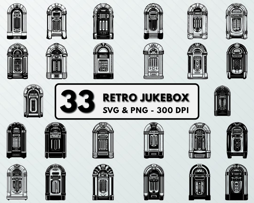 Retro Jukebox Svg Png Bundle, Retro Jukebox Silhouette, Retro Jukebox ...