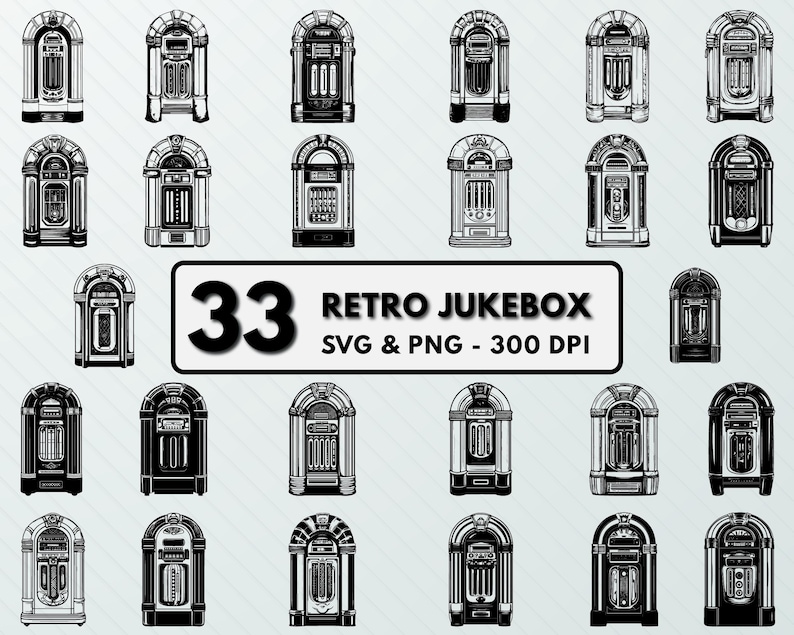 Retro Jukebox Svg Png Bundle, Retro Jukebox Silhouette, Retro Jukebox ...