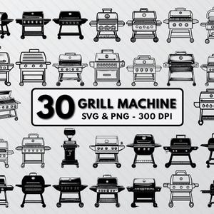 Grill Machine Silhouette, Grill Machine Svg Bundle Cut Files, Grill ...