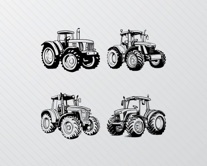Tractor SVG Bundle: Farm Vehicle Clipart, Decal Cut Files (PNG) - Etsy