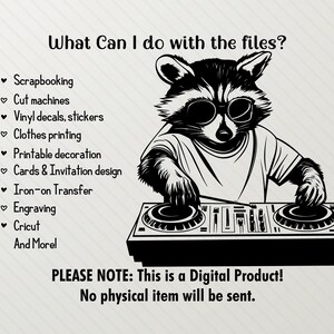 Raccoon Playing Dj Svg Bundle, Raccoon Playing Dj Silhouette, Music ...