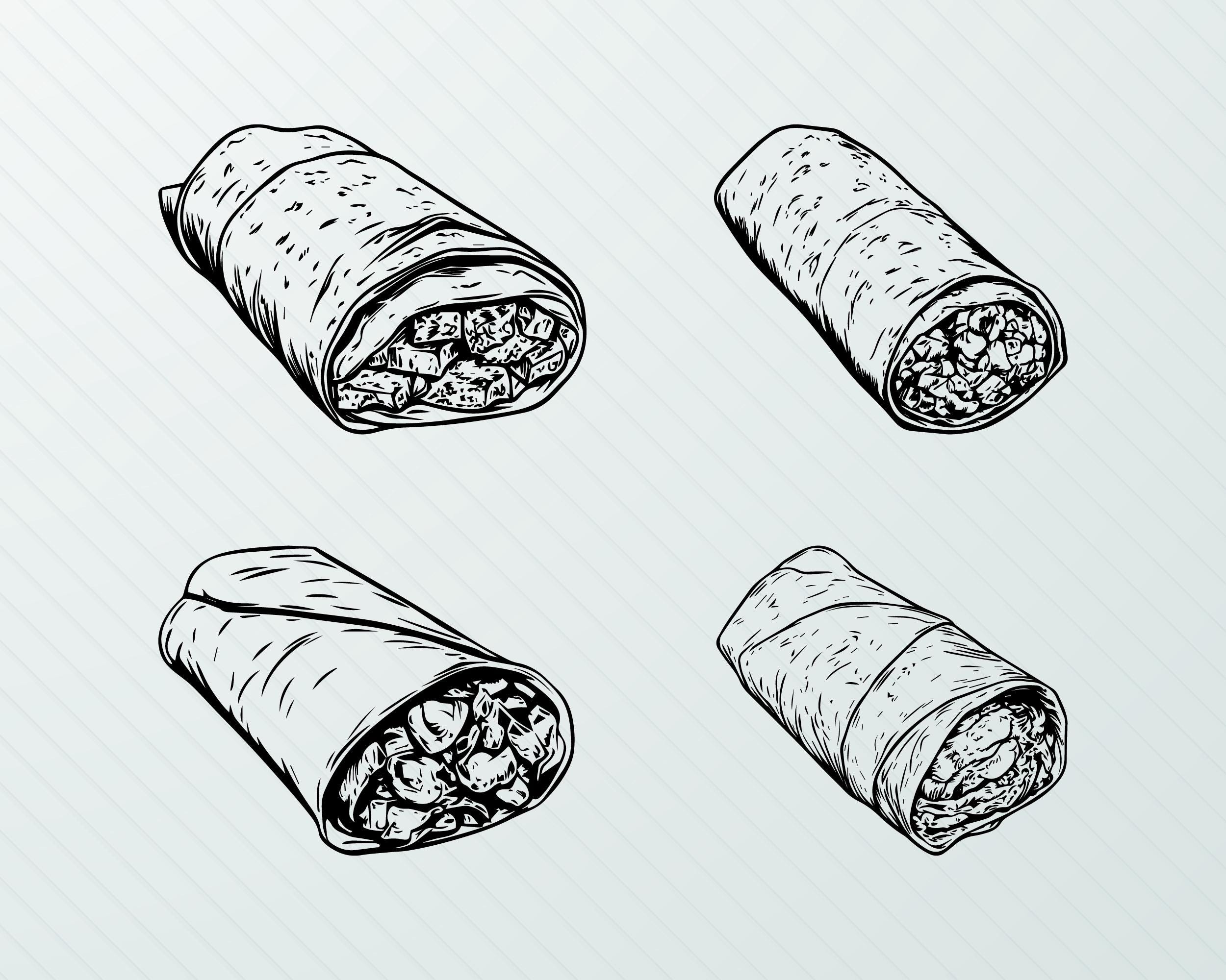 Burrito Svg Png Bundle, Burrito Clipart, Burrito Silhouette, Burrito ...