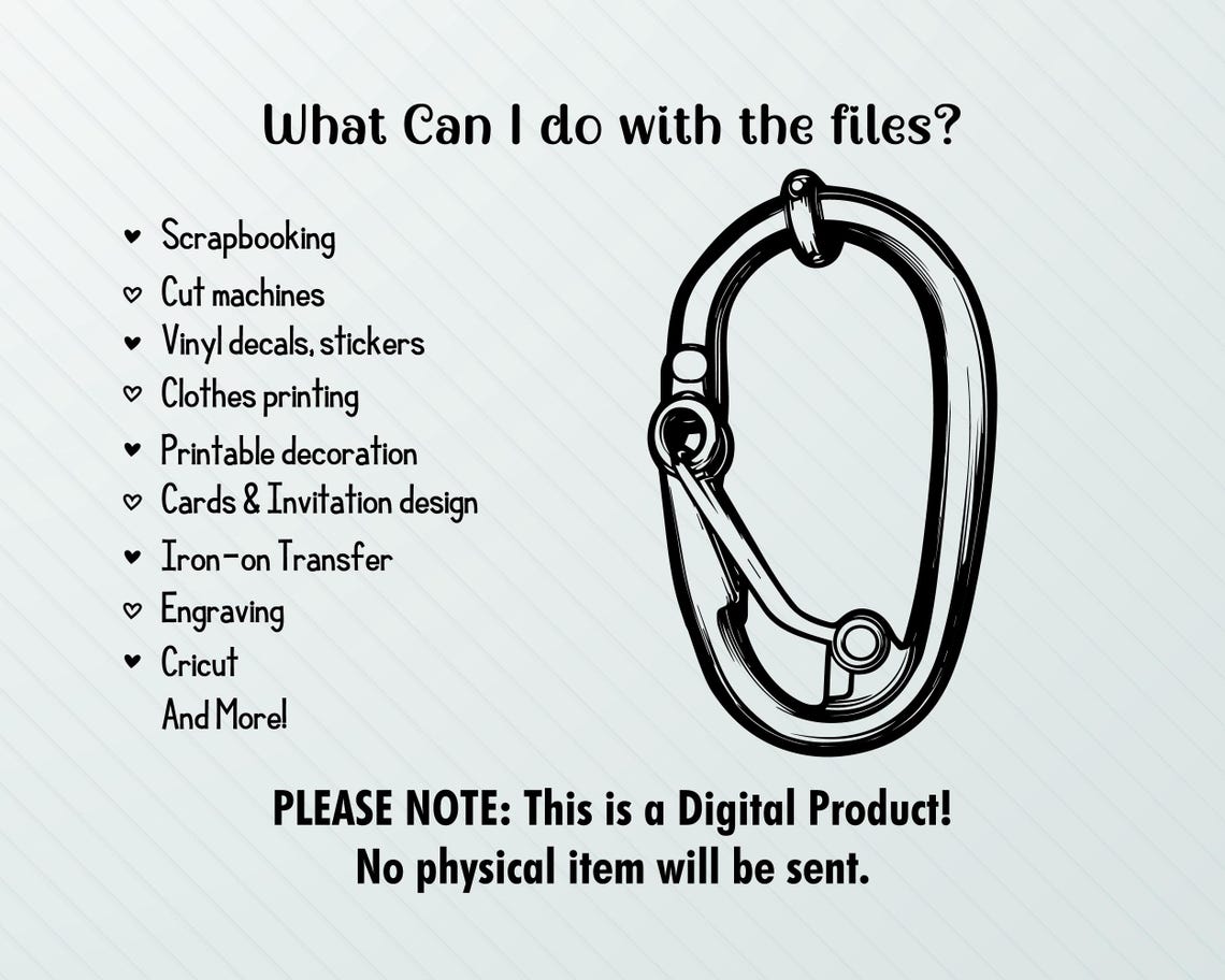 Carabiner SVG PNG Clipart: 58 Vector Art Designs (cut Files) - Etsy