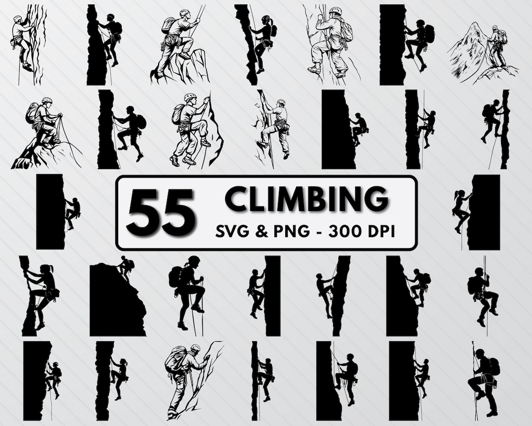 Climbing Silhouette Svg, Climbing Svg Bundle Cut File Cricut, Climbing ...