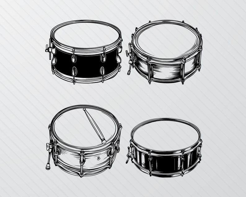 Snare Drum SVG Files: Drummer Clipart, Decal, Vector Art (PNG) - Etsy