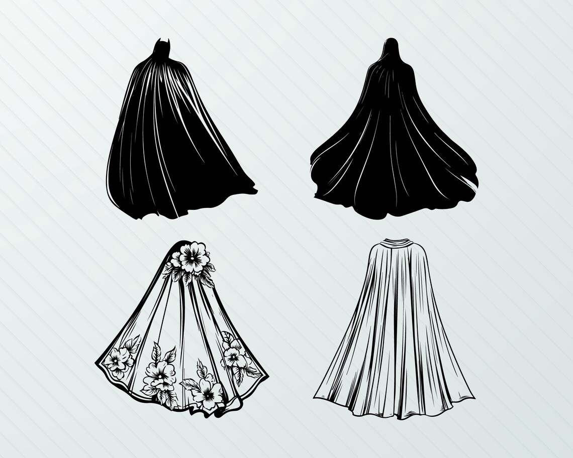 Cape Silhouette Vector Art Designs (SVG, PNG) - Etsy