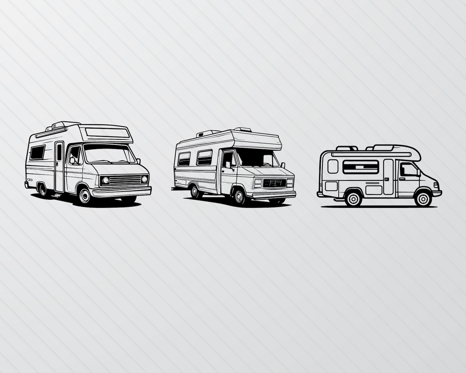 RV Camper Van Silhouette Svg Cricut, RV Camper Van Svg Bundle Set, RV ...