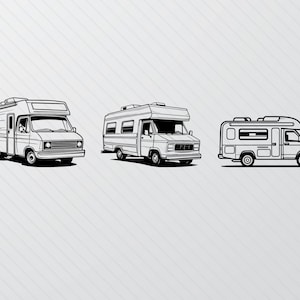 RV Camper Van Silhouette Svg Cricut, RV Camper Van Svg Bundle Set, RV ...