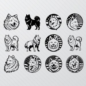 Samoyed Dog Silhouette Svg, Samoyed Svg Bundle Cut Files, Samoyed Dog ...