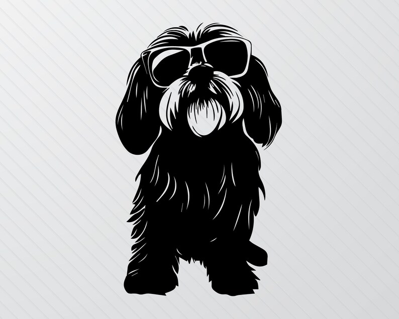 Lhasa Apso SVG Bundle: Dog Silhouette Vector Clipart (digital Download ...