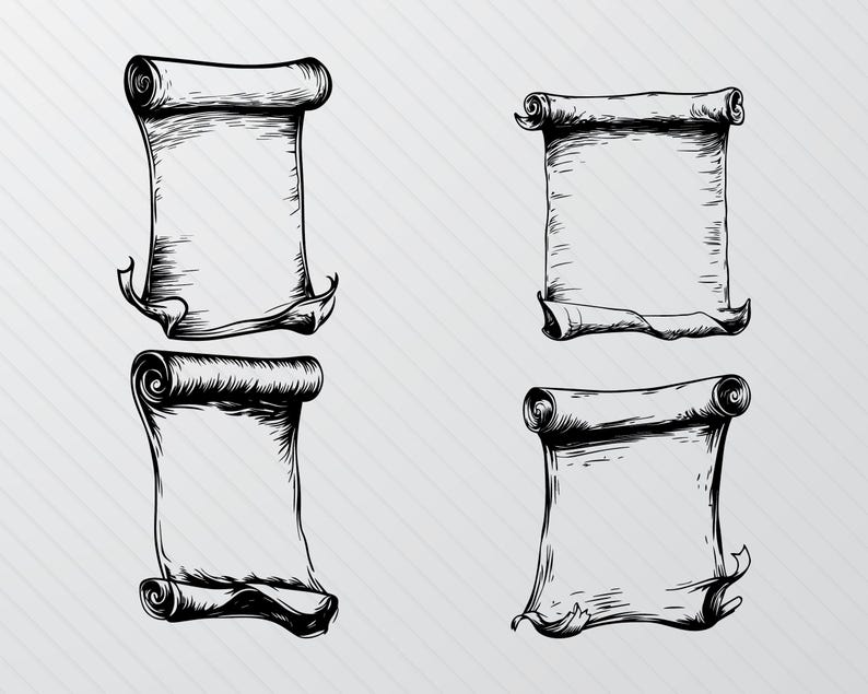 Parchment Svg Bundle Graphic, Parchment Silhouette Art Png, Papyrus Svg ...