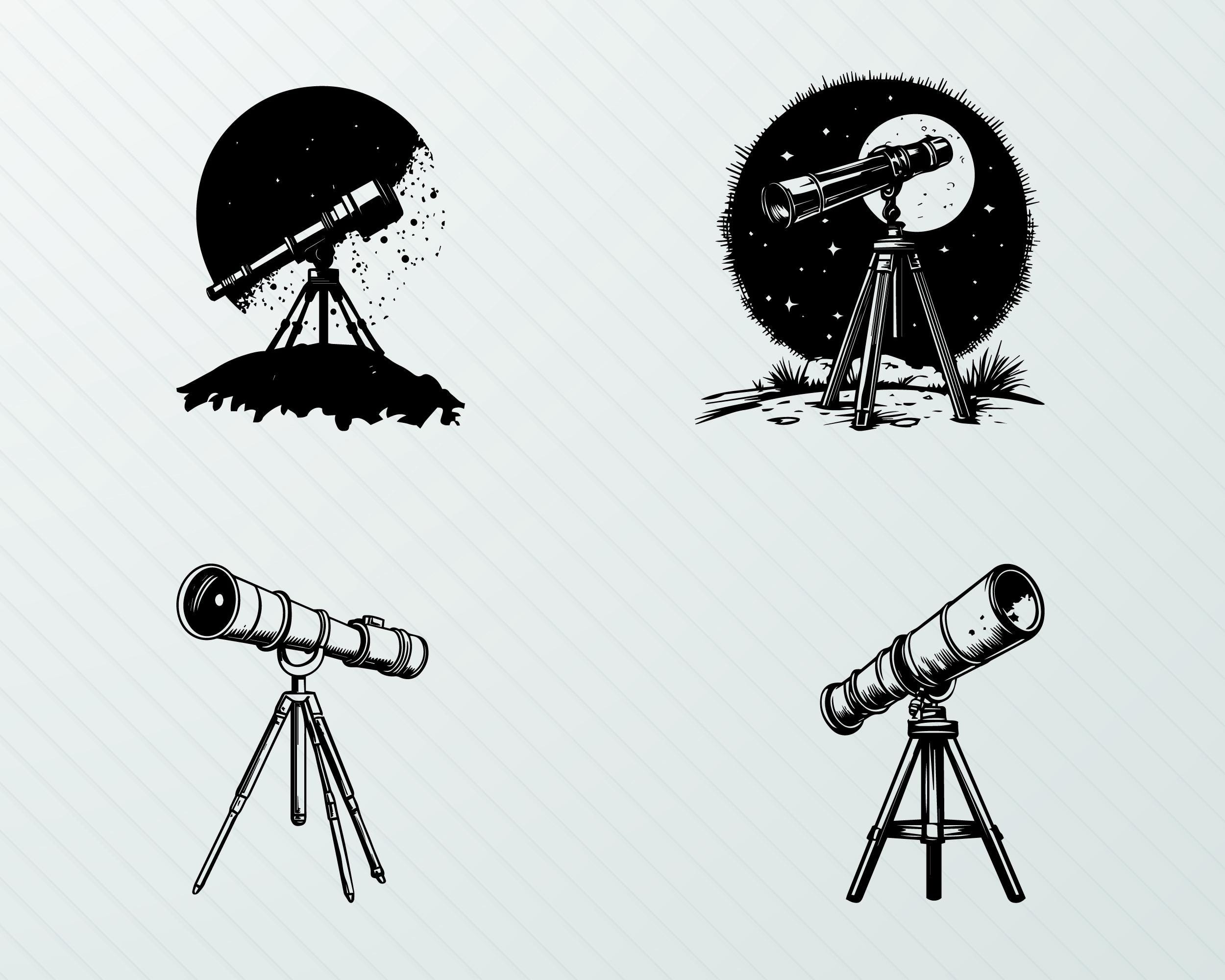 Telescope SVG PNG Clipart: Astronomy Stargazing Designs (digital Files ...