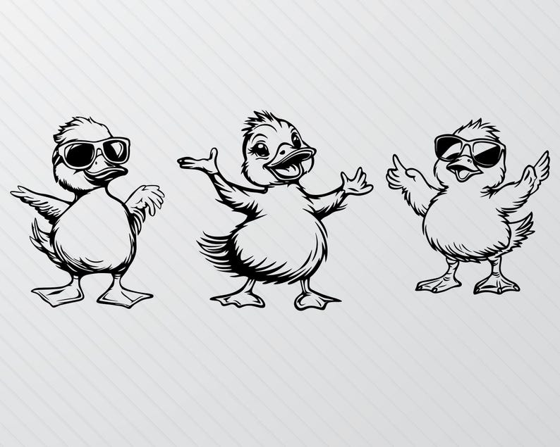 Cute Duck Dancing Svg Bundle, Duck Design Silhouette, Duck Dancing ...