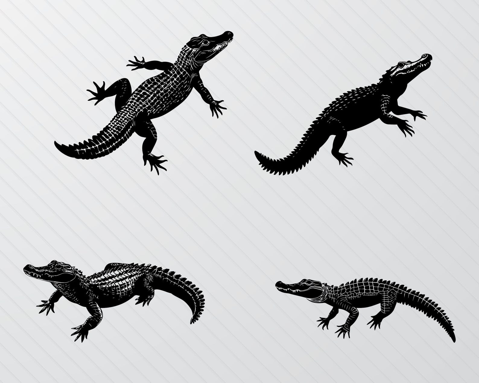 Crocodile Svg Bundle, Crocodile Silhouette Art, Crocodile Png Vector ...