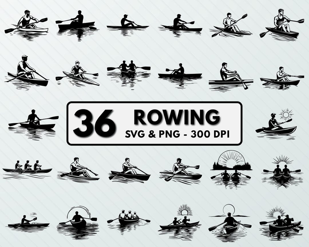 Rowing Oar Svg, Rowing Png, Clipart, Rowing Sport Silhouette, Decal ...