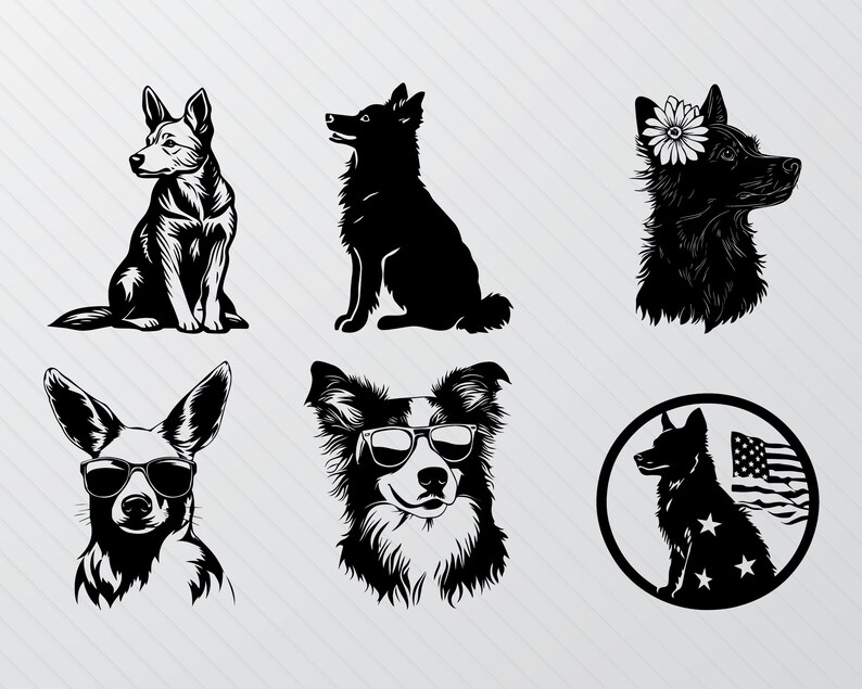 Australian Shepherd Dog SVG Bundle: Aussie Clipart, Vector Art (PNG) - Etsy