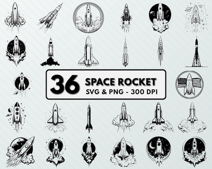 Rocket SVG, Rocket Cut File, Rocket Silhouette, Space SVG, Space Cut ...