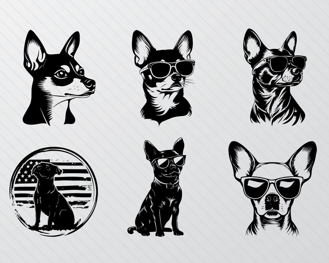 Chipin Dog SVG Bundle: Silhouette Vector Art (PNG, Cricut) - Etsy
