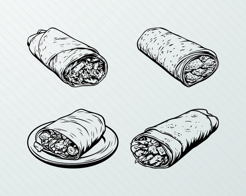 Burrito Svg Png Bundle, Burrito Clipart, Burrito Silhouette, Burrito ...
