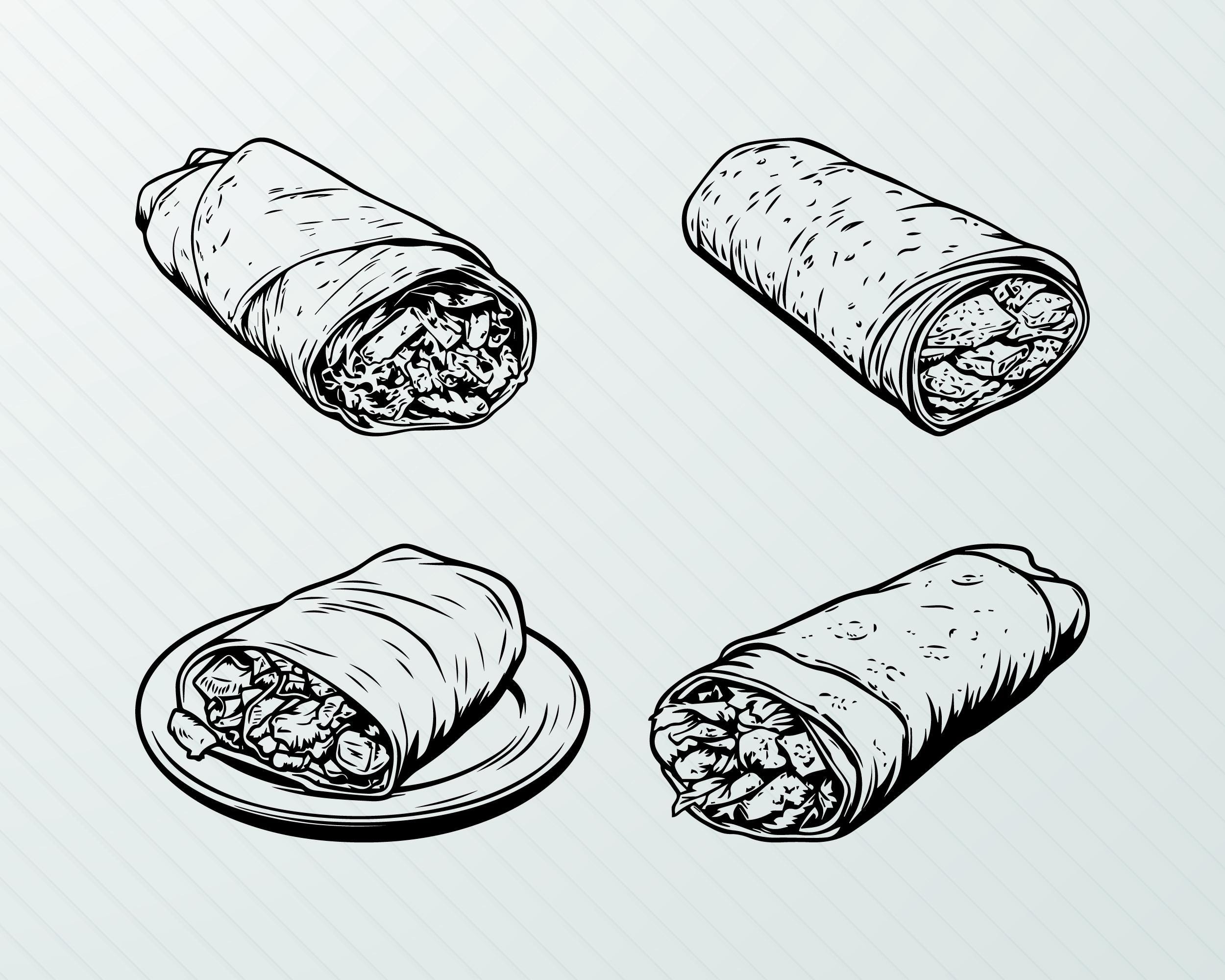 Burrito Svg Png Bundle, Burrito Clipart, Burrito Silhouette, Burrito ...