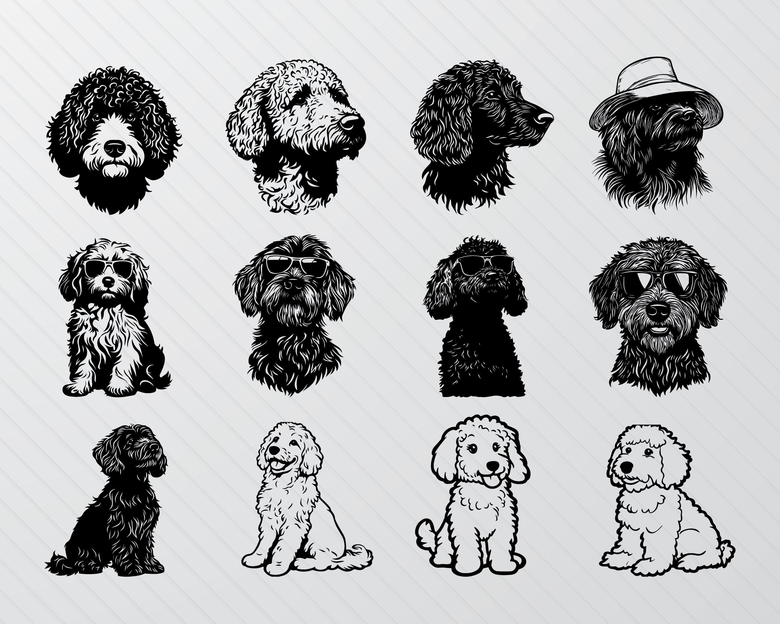 Whoodle Hund SVG, Whoodle Silhouette geschnitten Datei für Cricut ...