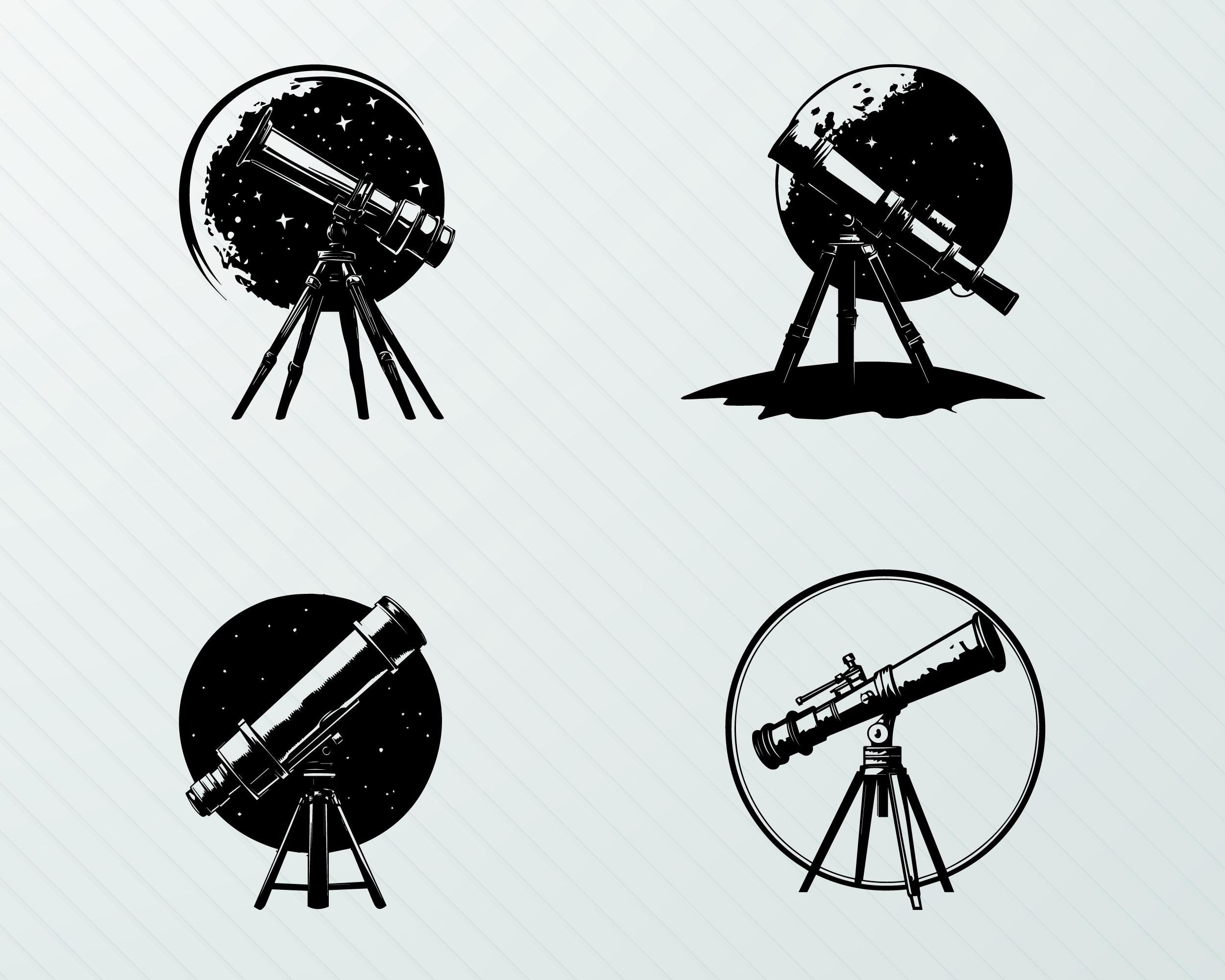 Telescope SVG PNG Clipart: Astronomy Stargazing Designs (digital Files ...