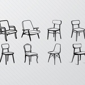 Chair Svg Bundle, Chair Silhouette Svg, Furniture Chair Clipart Png ...