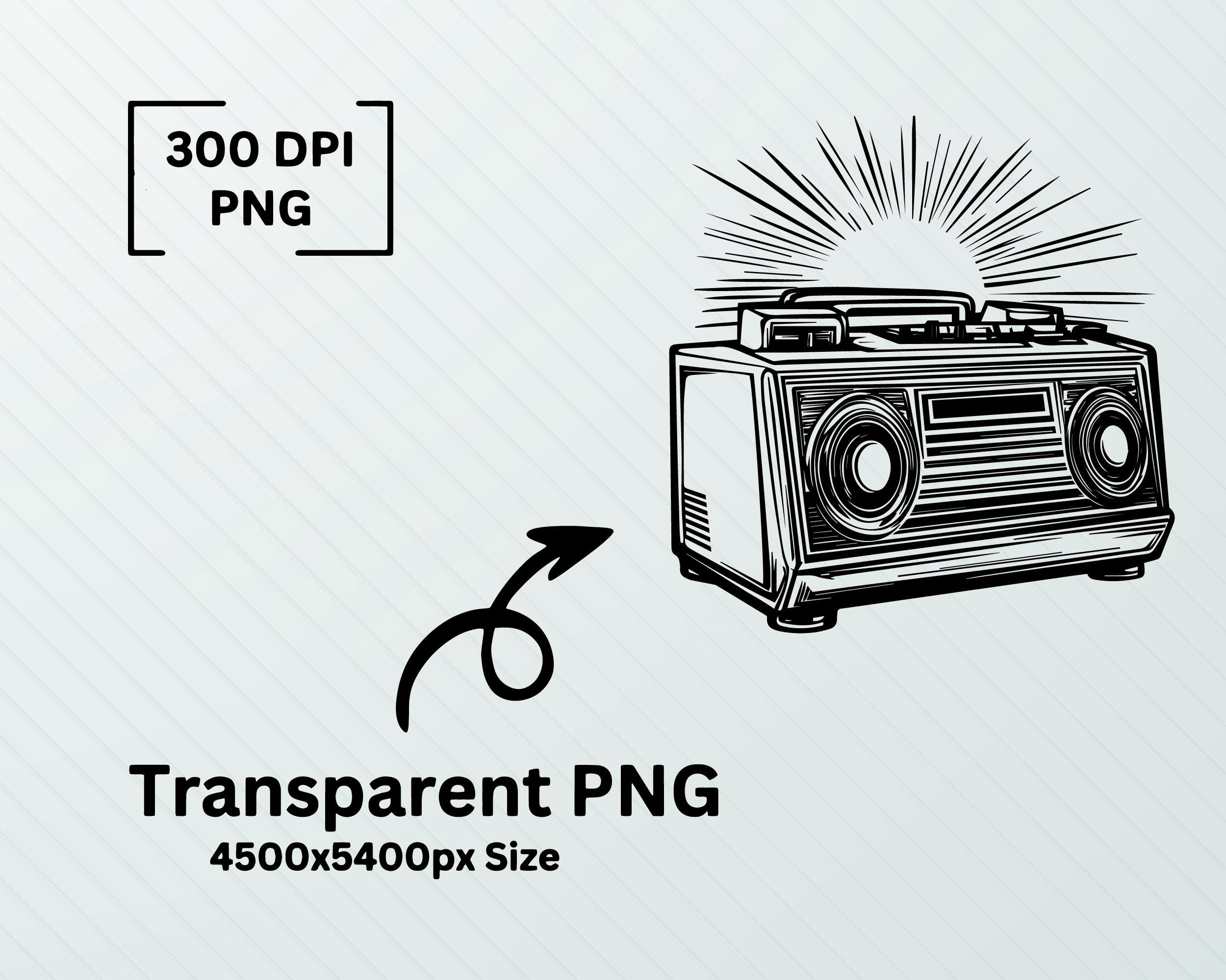 Vintage Boombox Clipart: SVG PNG Bundle, Cricut Cut File - Etsy