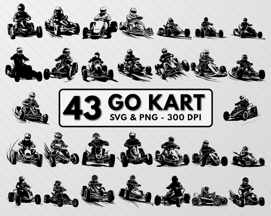 Go Kart-Svg-Bundle, Go Kart Silhouette, Go Kart Racing Clipart Png, Go ...