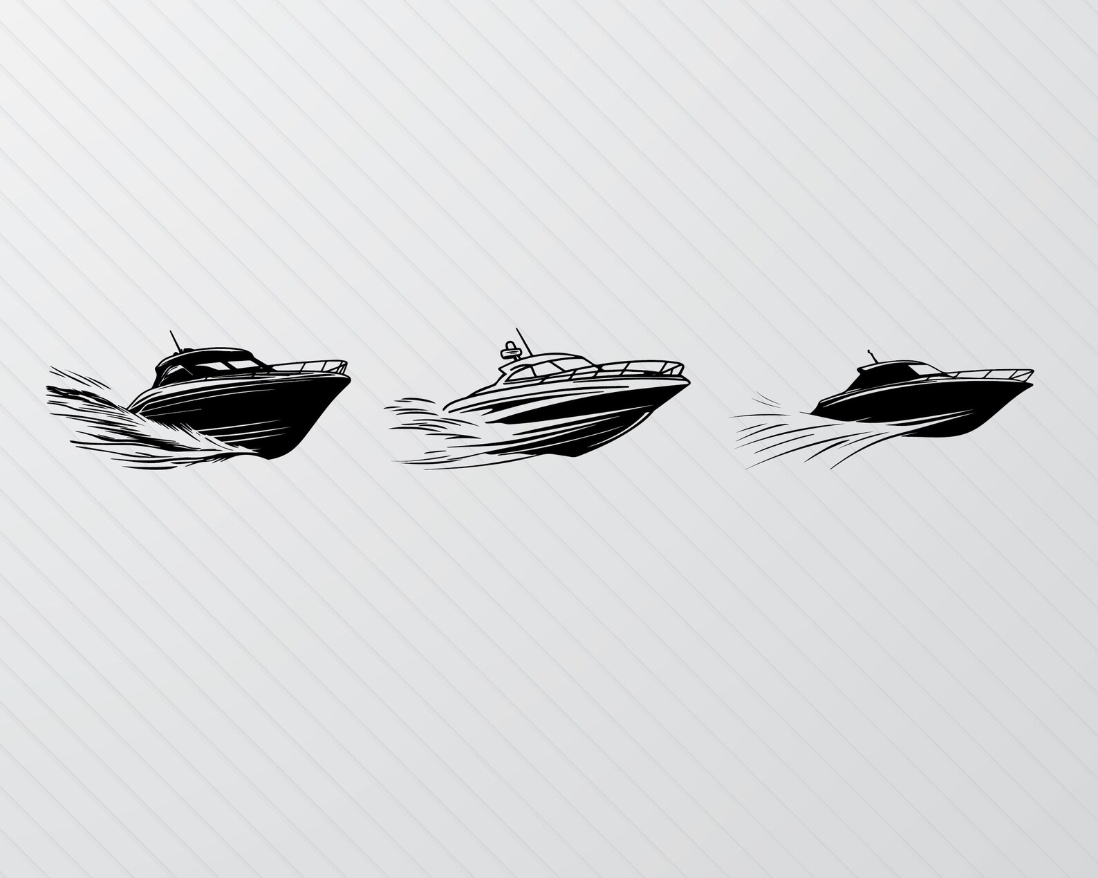 Speed Boat Silhouette, Speed Boat Svg Set Bundle Cut Files, Speed Boat ...