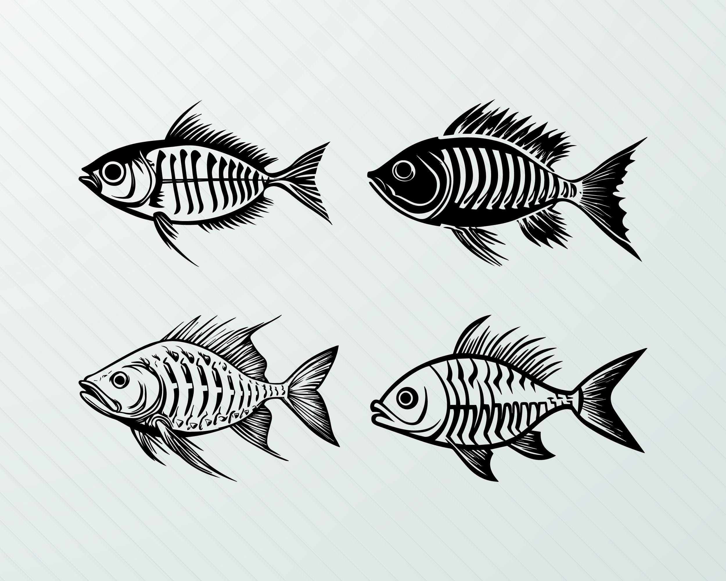 Fishbone Svg Png Bundle, Fishbone Silhouette, Fishbone Clipart, Fish ...