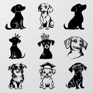 Chiweenie Svg Bundle, Chiweenie Dog Silhouette Svg, Chiweenie Cut File ...