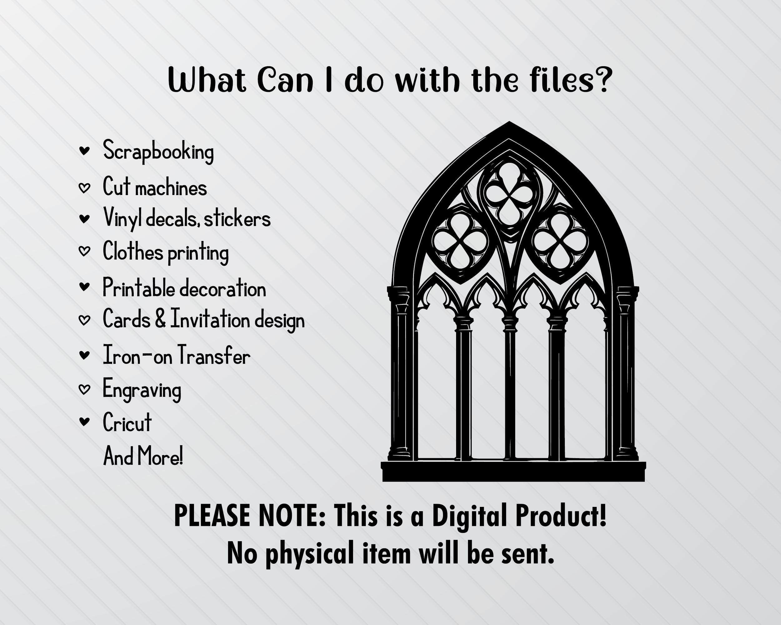 Gothic Window Svg Bundle, Gothic Window Silhouette, Gothic Window Cut ...