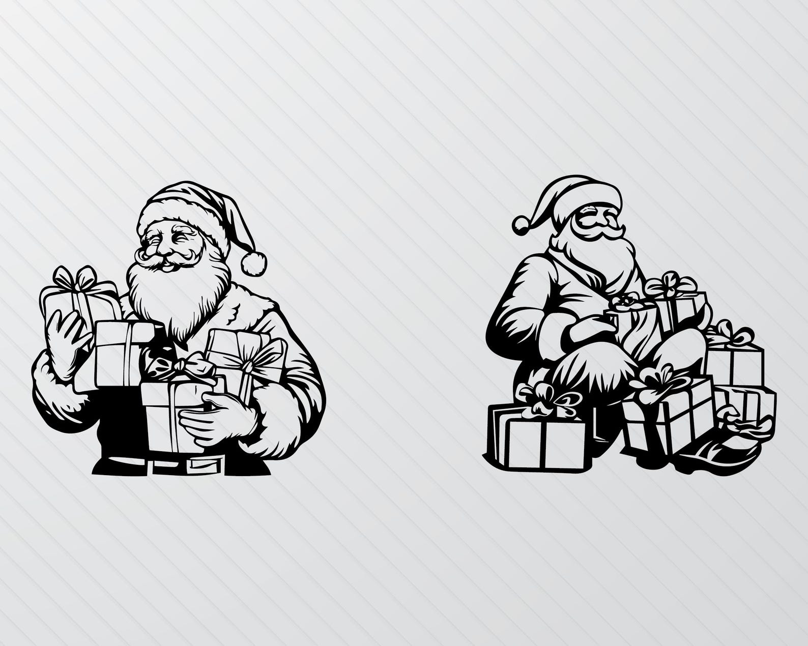 Santa Claus Svg Bundle, Santa Claus Silhouette Art, Santa Claus Clipart ...