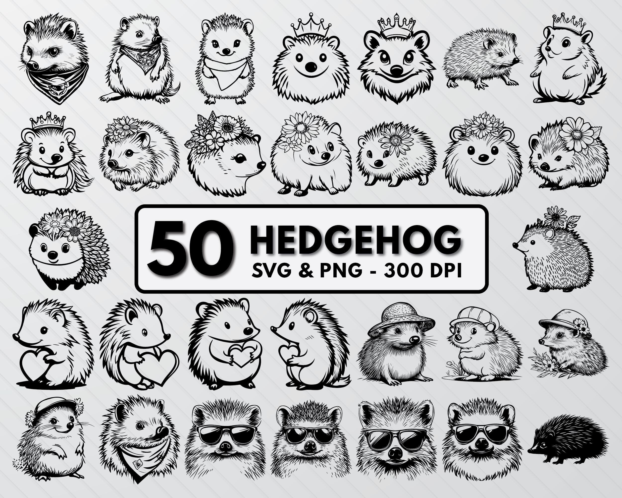 Hedgehog Silhouette, Hedgehog Svg Bundle, Hedgehog Clipart, Hedgehog ...