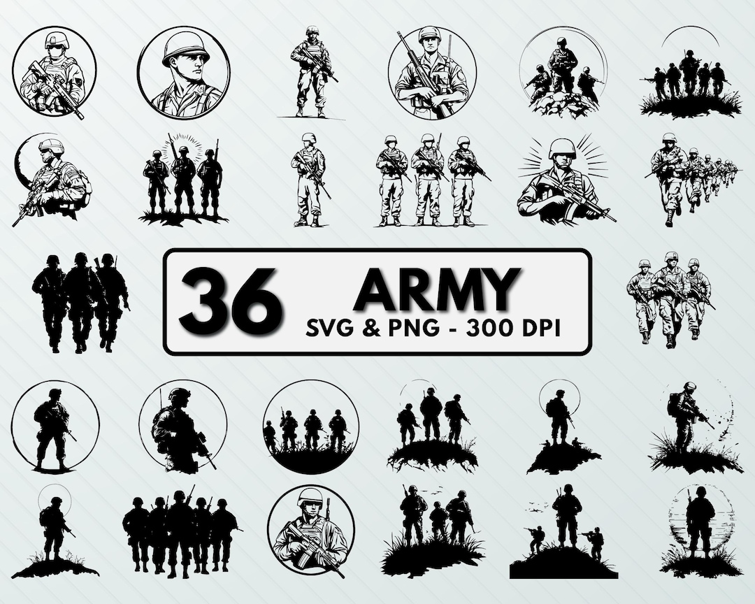 Army Svg Png, Military Army Clipart, Solder Silhouette, Decal, Military ...