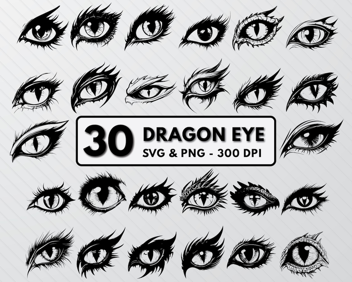 Dragon Eye Svg Bundle, Dragon Eye Silhouette, Dragon Eye Clipart Decal ...