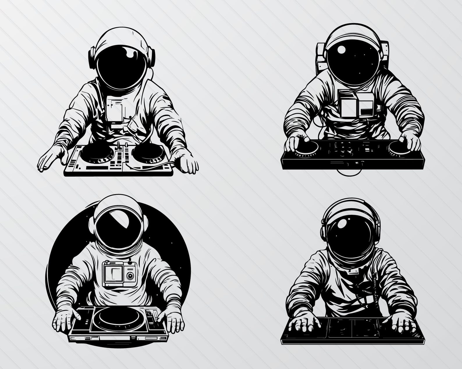 Astronaut DJ SVG Bundle: Spaceman Clipart, Cricut Cut File (PNG) - Etsy