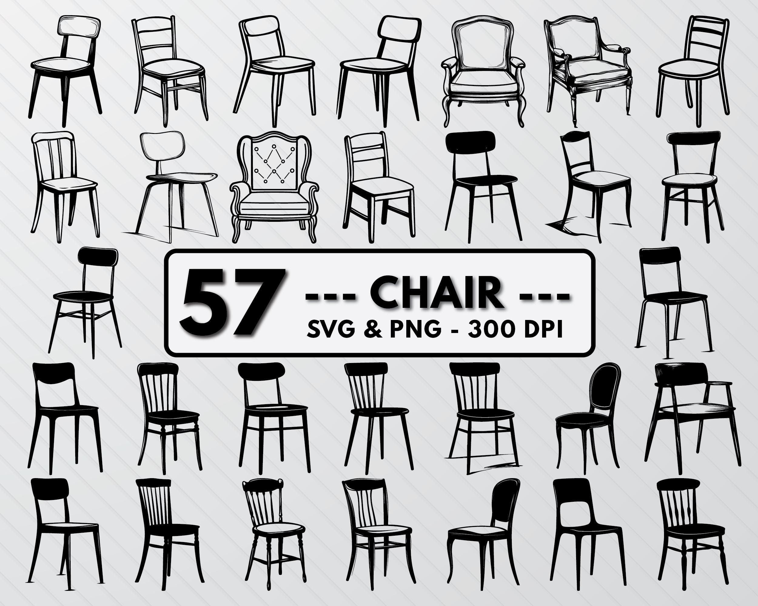 Chair Svg Bundle, Chair Silhouette Svg, Furniture Chair Clipart Png ...
