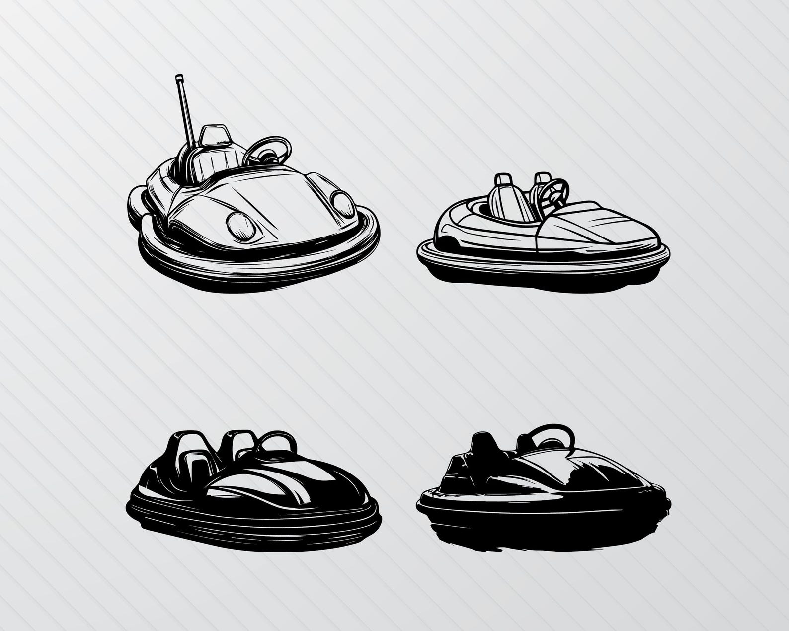 Bumper Car Svg Bundle, Bumper Car Silhouette, Old Car Clipart Png ...